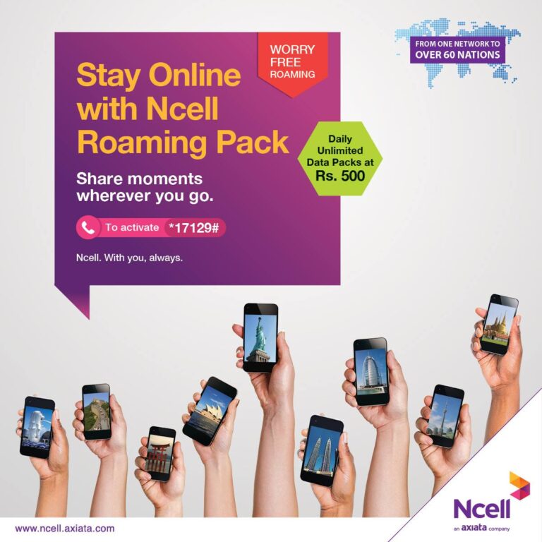 Ncell International Roaming Pack recharge from India - Ncell Recharge